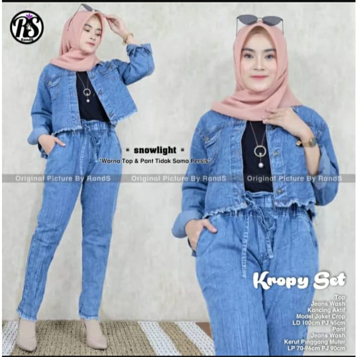 Jual KROPY SET / Kulot Jeans / Busui / Kulot Levis / Celana Lepis ...