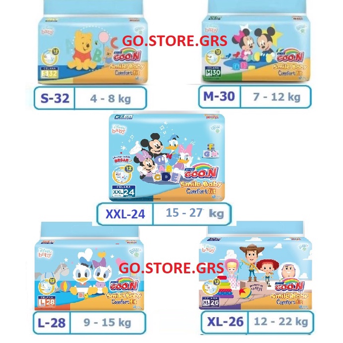 Jual Goon Smile Baby Comfort Fit (S32, M30, L28, XL26 , XXL24) Pants / Goo.n Comfort (S-32, M-30 ...