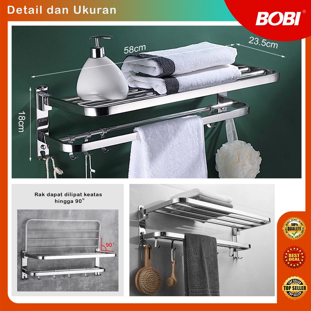 Jual Rak Handuk Lipat // Rak Gantungan Tempat Baju, Handuk Dinding ...