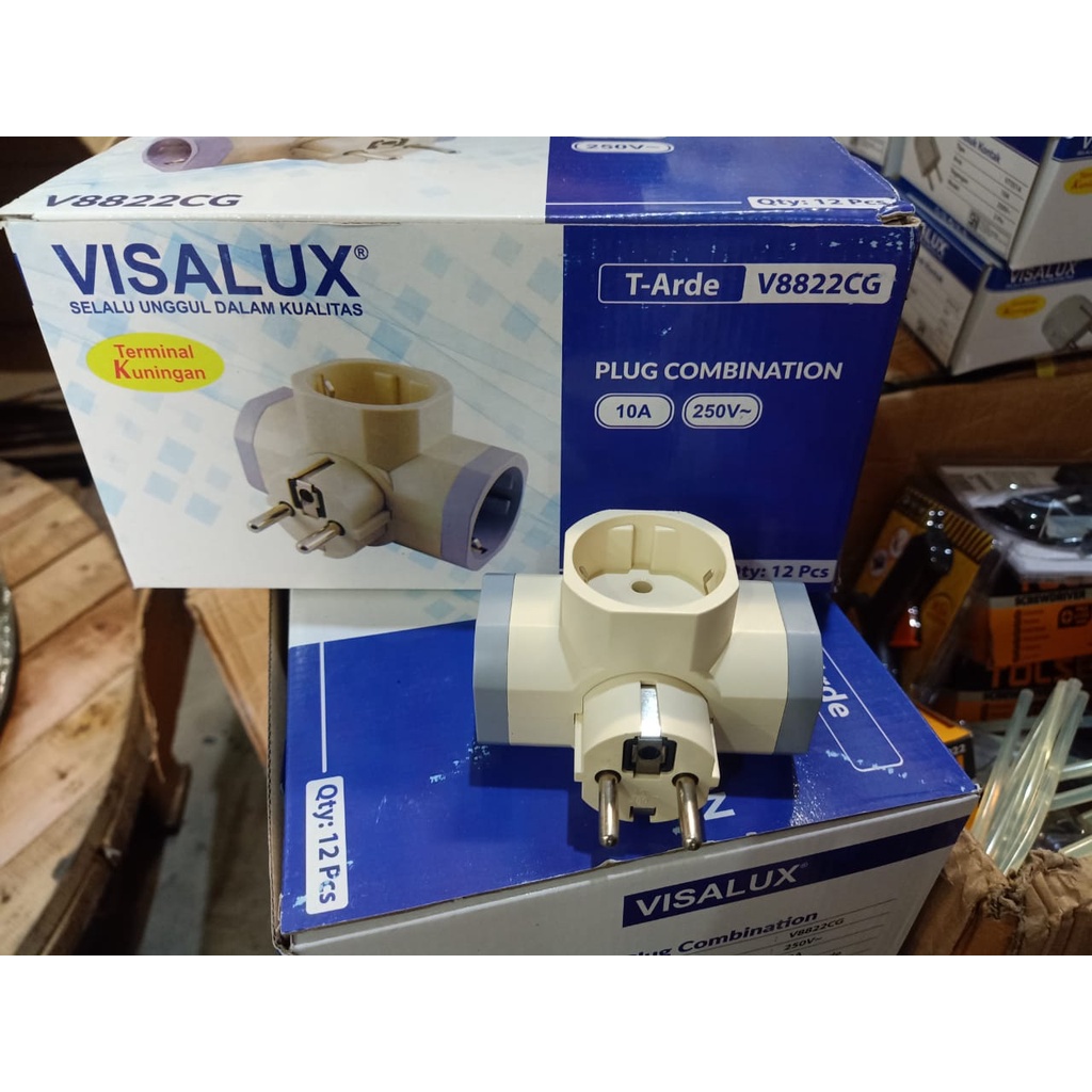 Jual Visalux Steker T Arde / Colokan Cabang 3 Arde Terminal Kuningan | Shopee Indonesia
