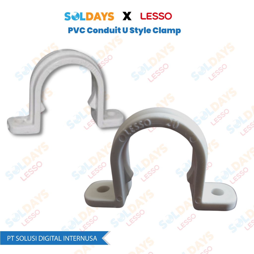 Jual Lesso PVC Conduit U Style Clamp dn20 / Penjepit Pipa Listrik Klem ...