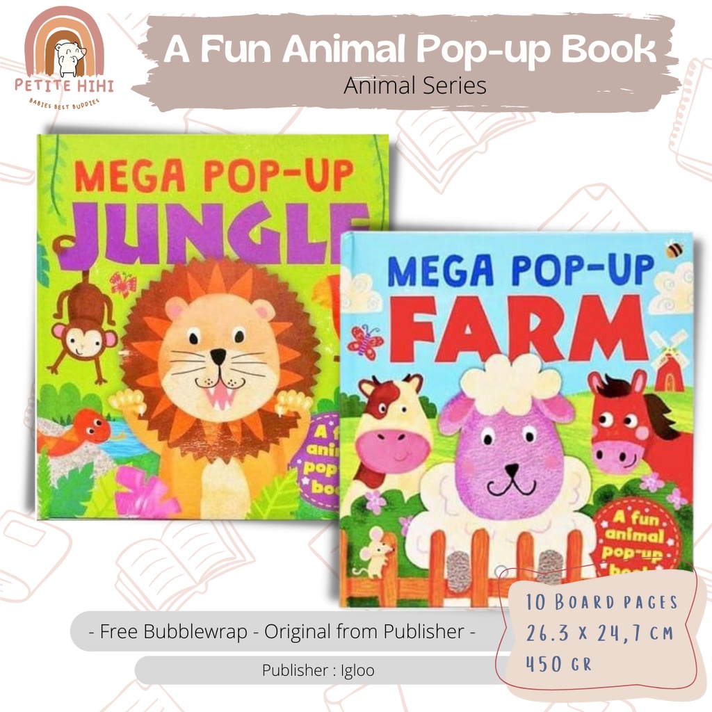 Jual BBW - A Fun Animal Pop-up Book - Mega Pop Up Jungle / Mega Pop Up Farm | Shopee Indonesia