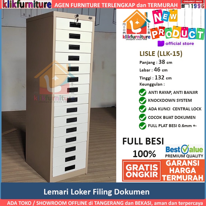 Jual Loker File Laci Dokumen Filing Cabinet Drawer 15 Laci LISLE LLK15 ...