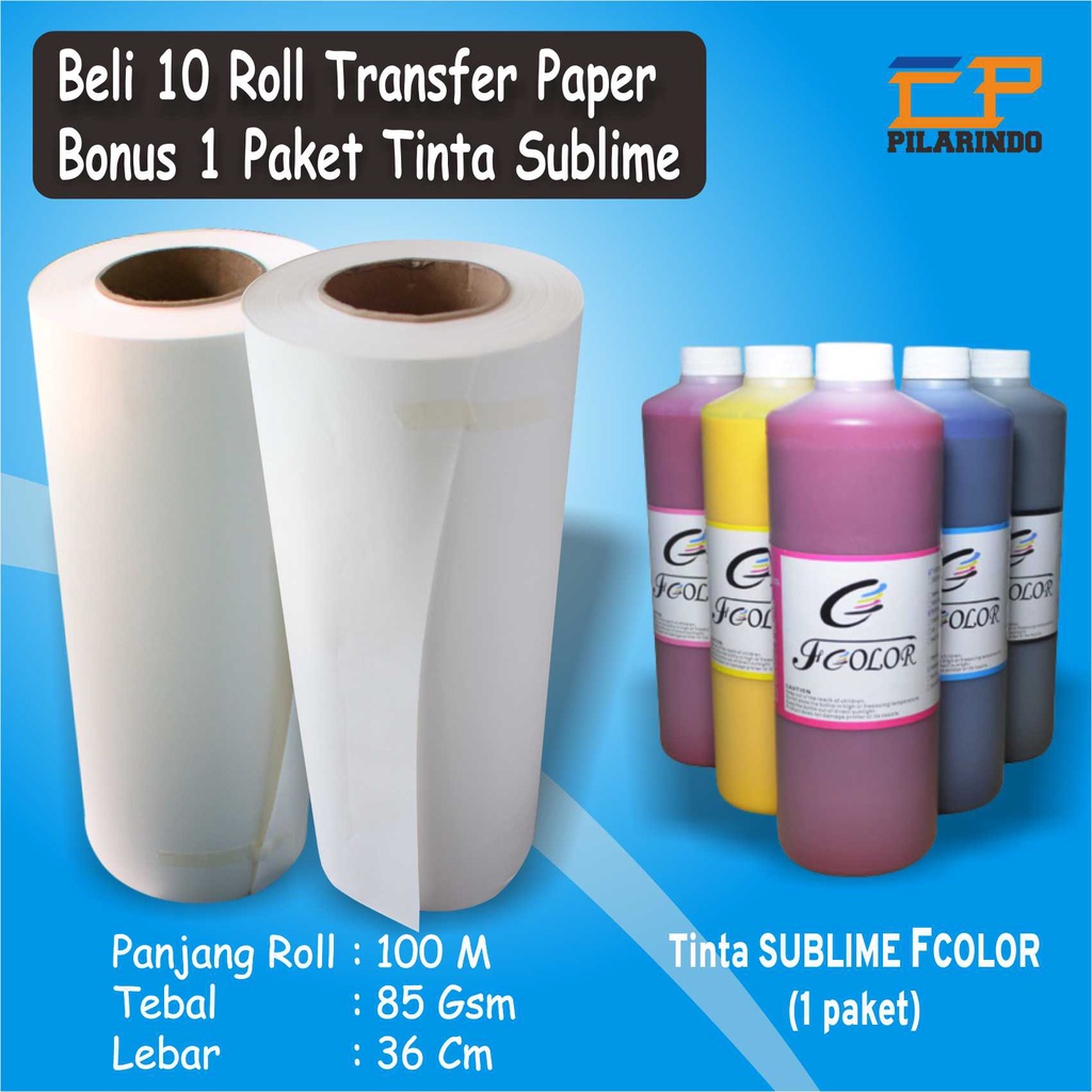 Jual Kertas Sublim Sublime Transfer paper/Sublimation Paper 85gr Rol ...