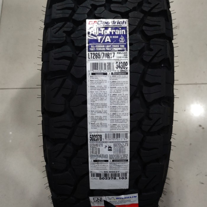 Jual Ban BFGoodrich AT KO2 265 70 R17 BFG Pajero Fortuner Hilux Jeep JK ...