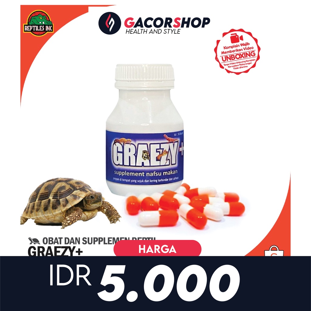 Jual Graezy Eceran per kapsul / botol Vitamin obat Kura Kura sulcata ...