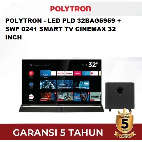 Jual POLYTRON - LED PLD 32BAG5959 + SWF 0241 SMART TV CINEMAX 32 INCH KHUSUS BATAM | Shopee ...