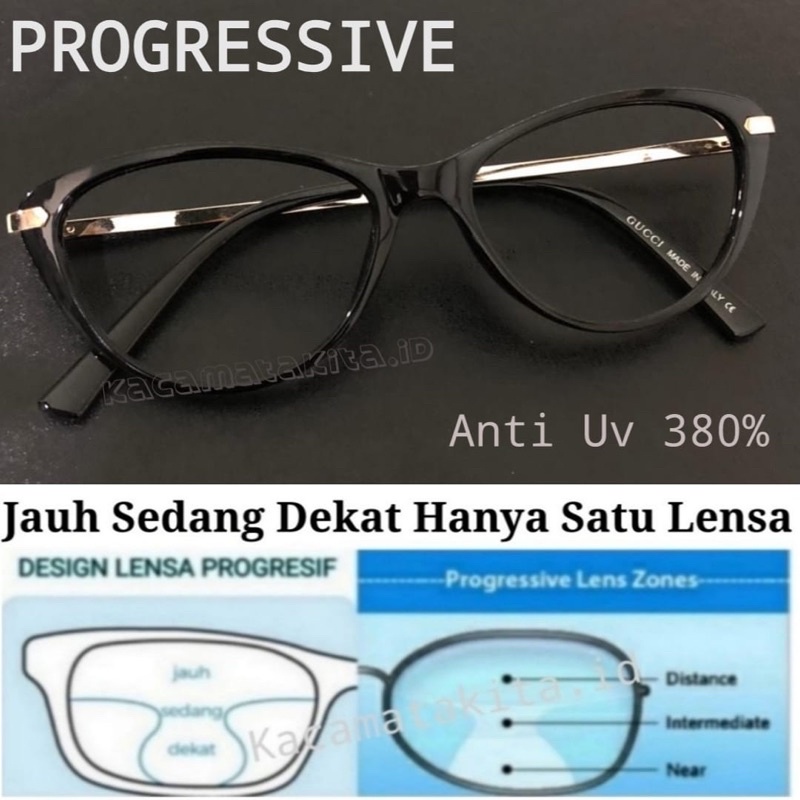 Jual Kacamata Plus Progresif Baca Wanita Baca Jalan Lensa Polos ...