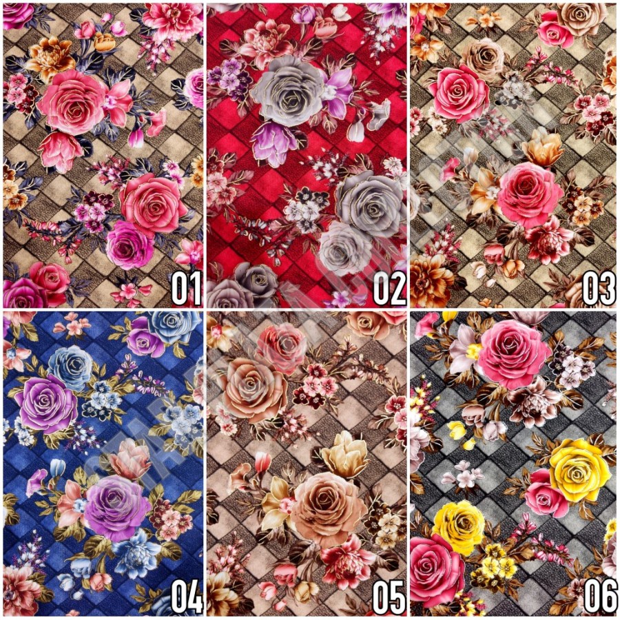 Jual Kain Bludru Beludru Velvet Print Admiral Motif Bunga Kembang ...