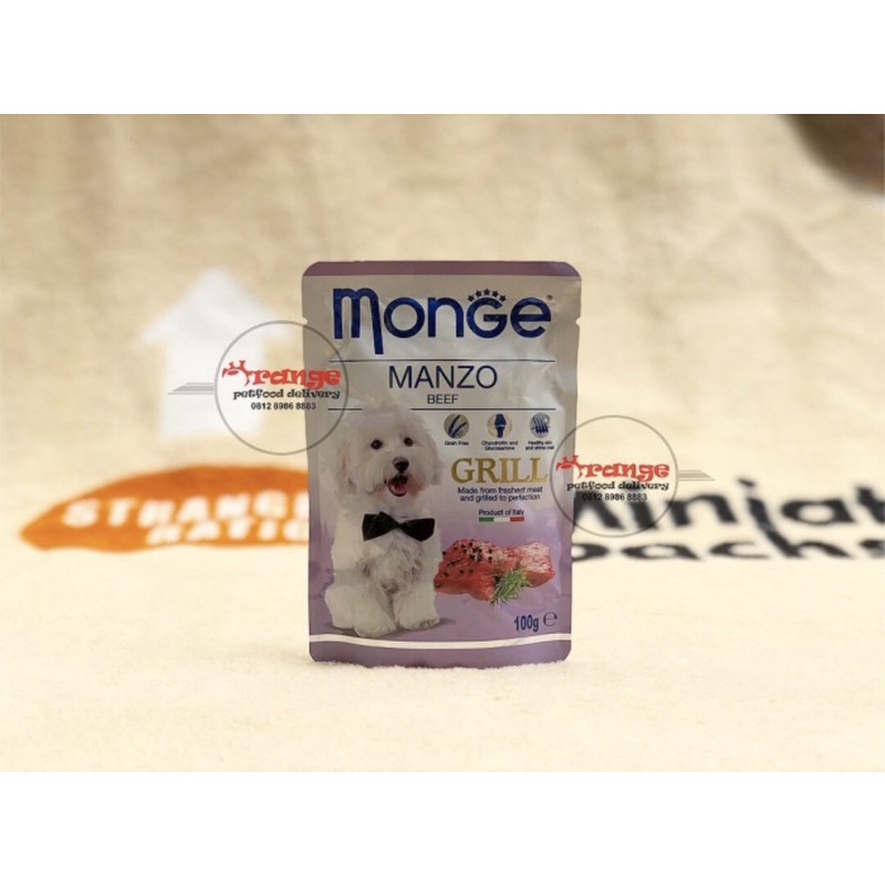 Jual monge pouch BEEF 100 gr - dog wet food makanan kornet basah untuk ...