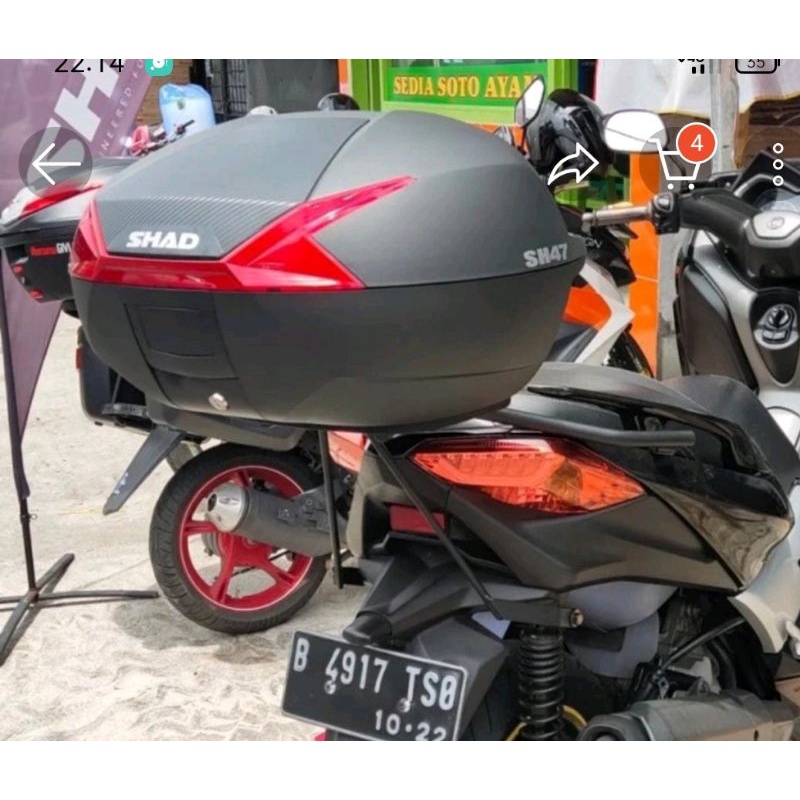 Jual Box Shad sh47 Top Box Shad 47 Muat Dua Helm New Model Mika Merah ...