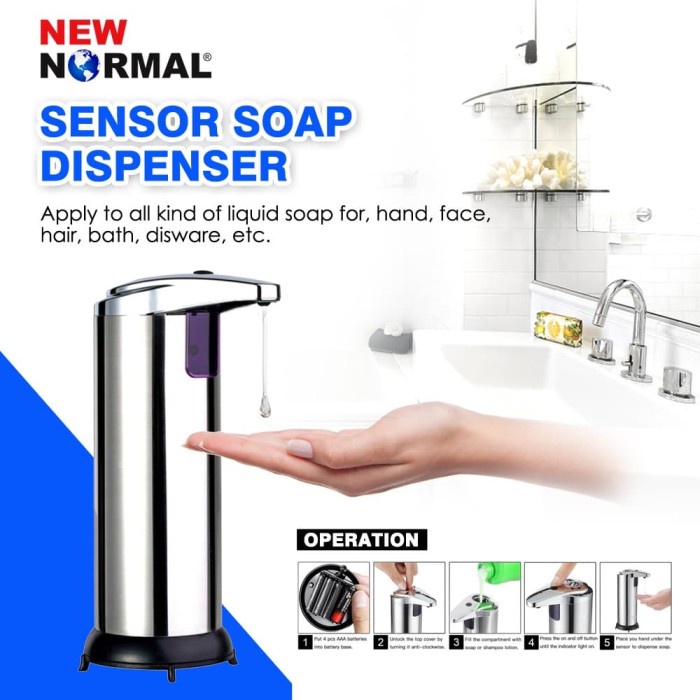 Jual Stainless Steel Sensor Automatic Soap Dispenser / Sabun Otomatis ...