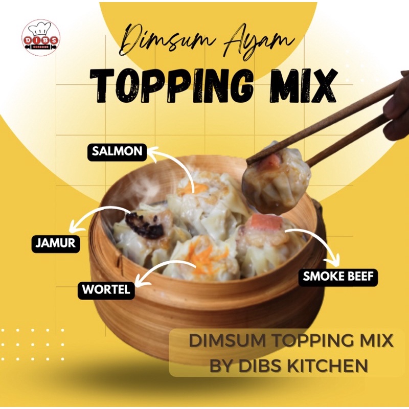 Jual DIMSUM AYAM TOPPING MIX FROZEN BY DIBS KITCHEN- ISI 50 PCS ...