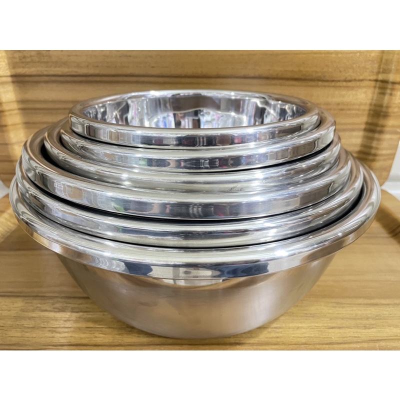 Jual Baskom Korea Stainless tebal | Mixing Bowl Stainless 20-24 | Shopee Indonesia