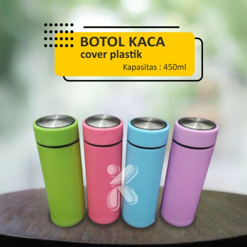 Jual botol kaca 6oup polos / animal polos / botol kaca / termos kaca ...