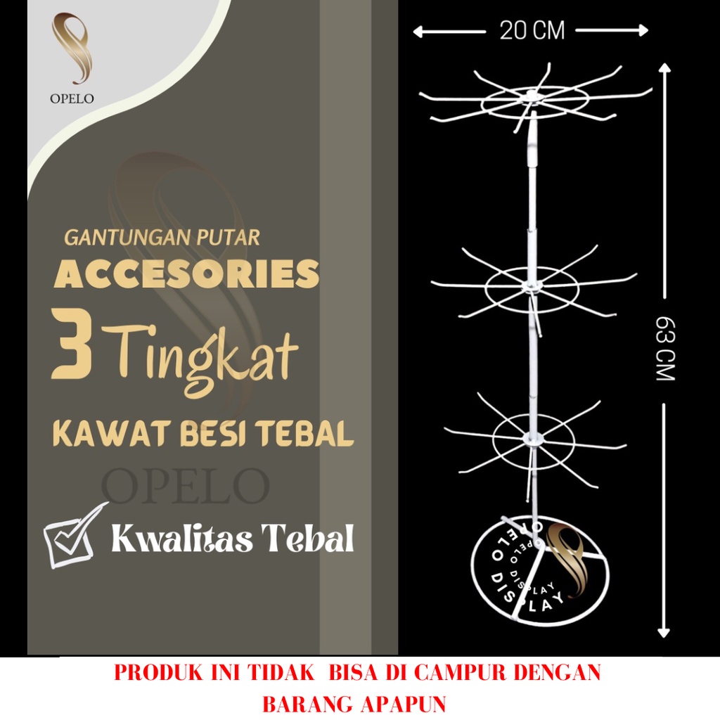 Jual RAK DISPLAY PUTAR MATAHARI ACCESORIES PUTARAN KAWAT 3 SUSUN ...
