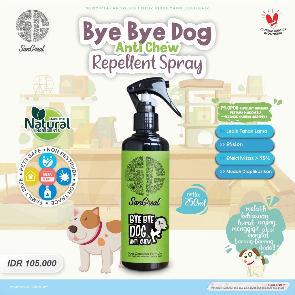 Jual BYE BYE DOG ANTI CHEW SPRAY - Spray Anti Jilat Anjing 250ml ...