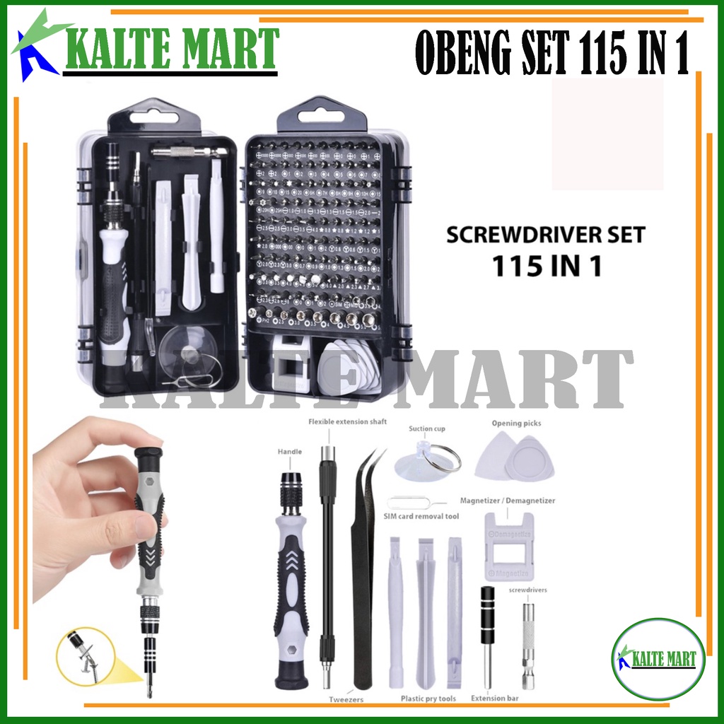 Jual Obeng Set 115 in 1 Multifungsi Obeng serbaguna, Obeng Service Smartphone hp Obeng Reparasi ...