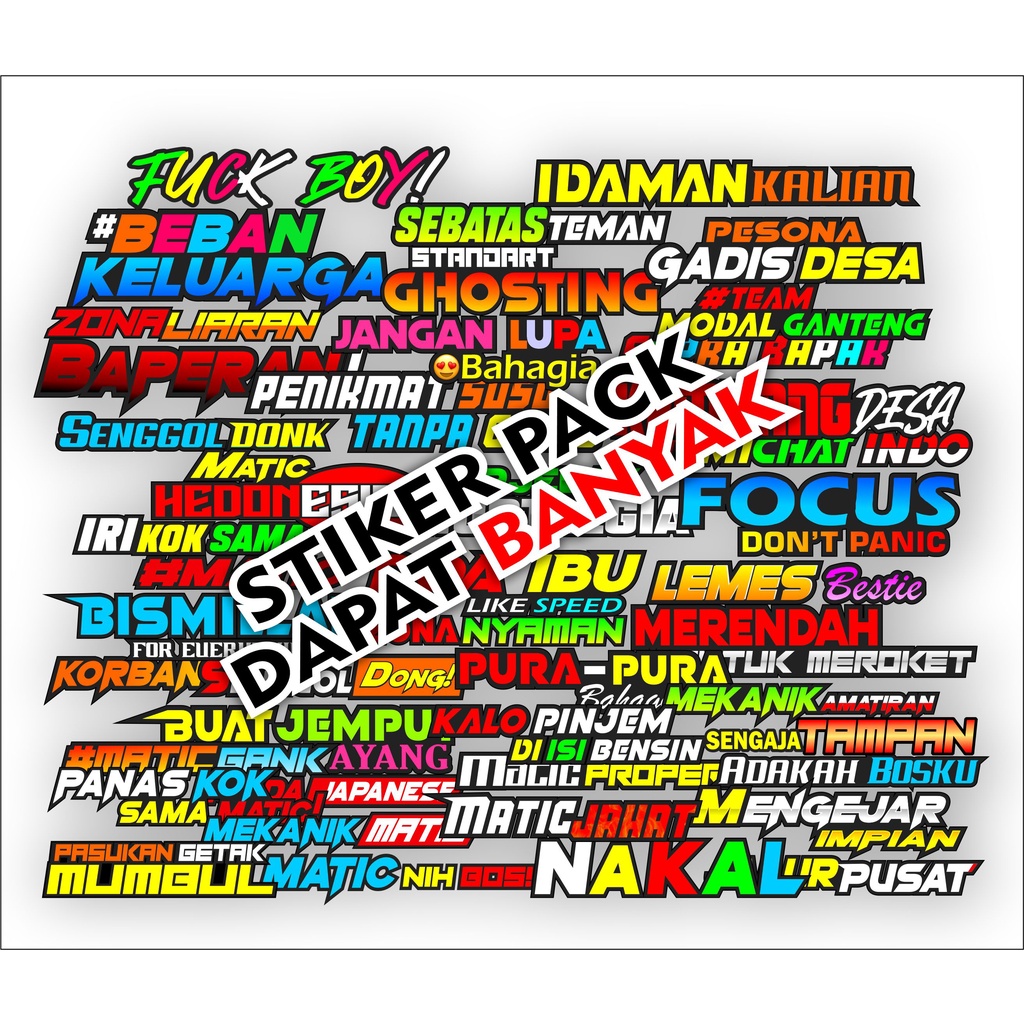 Jual STIKER PACK KATA KATA - STIKER VIRAL - STIKER KEKINIAN - STIKER ...