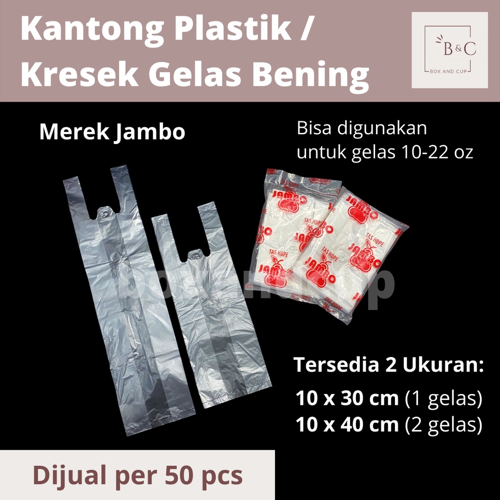 Jual Kantong Plastik / Kantong Kresek Gelas Plastik Bening untuk 1 gelas & 2 gelas | Shopee ...