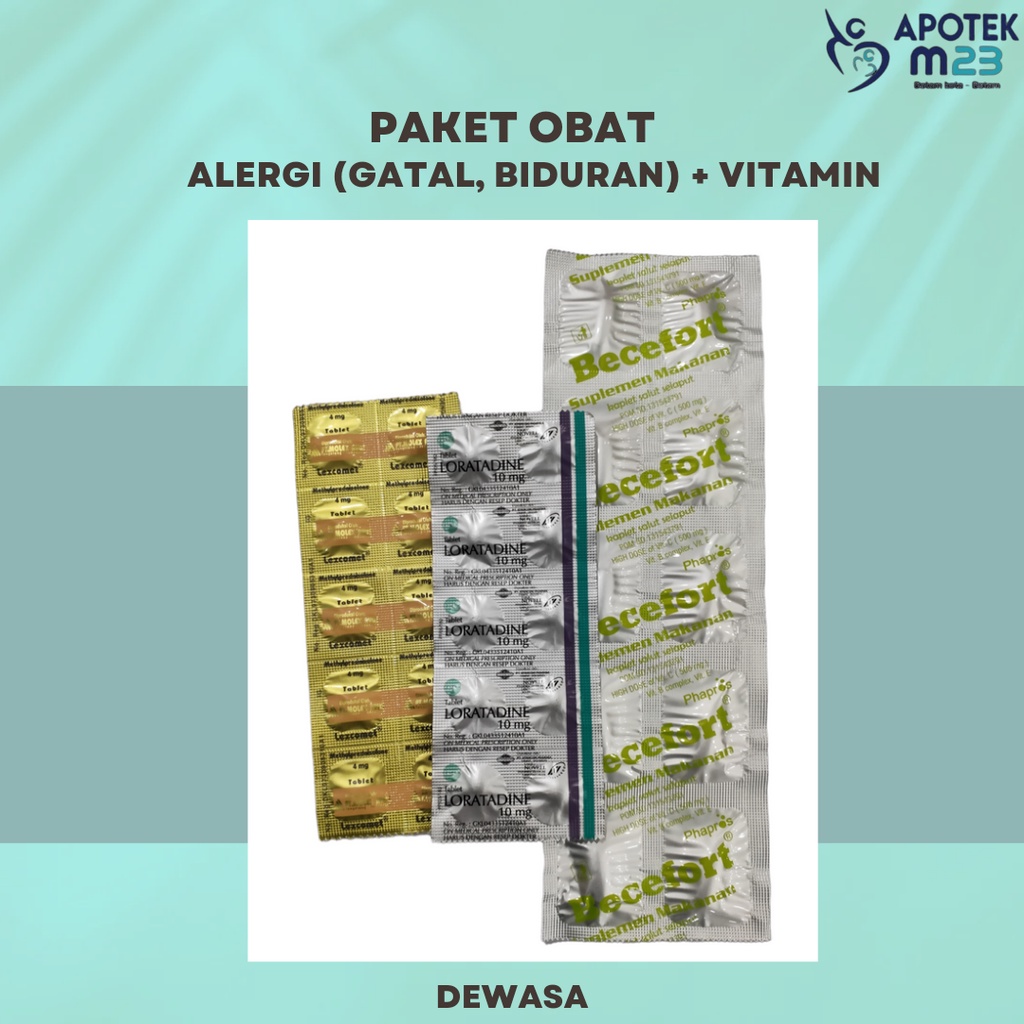 Jual PAKET OBAT ALERGI (GATAL, BIDURAN) + VITAMIN | Shopee Indonesia
