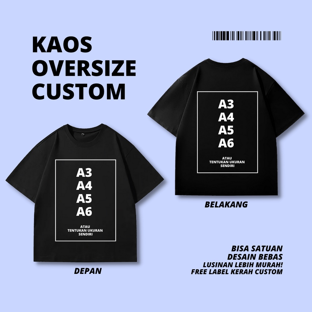 Jual Kaos Oversize Custom Sablon Satuan DTF | kaos Oversize custom ... Jual Kaos Oversize Custom Sablon Satuan DTF | kaos Oversize custom ...
