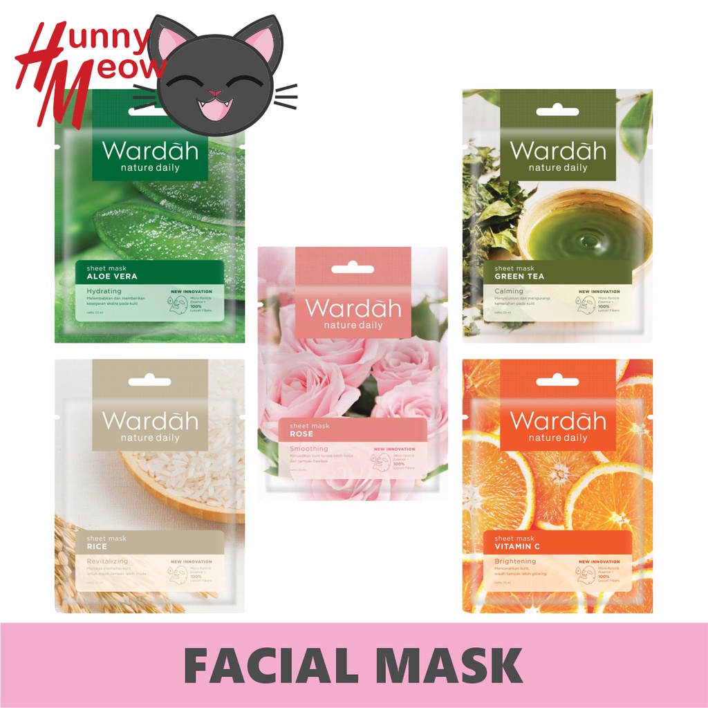Jual Wardah - Natural Daily Sheet Mask 20ml / Aloe Vera / Green Tea ...