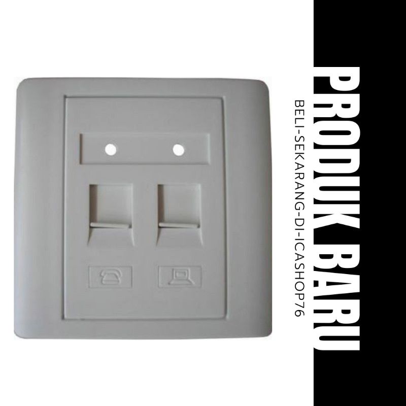 Jual FACEPLATE RJ45 RJ11 WITH MODULAR JACK dual port | Shopee Indonesia