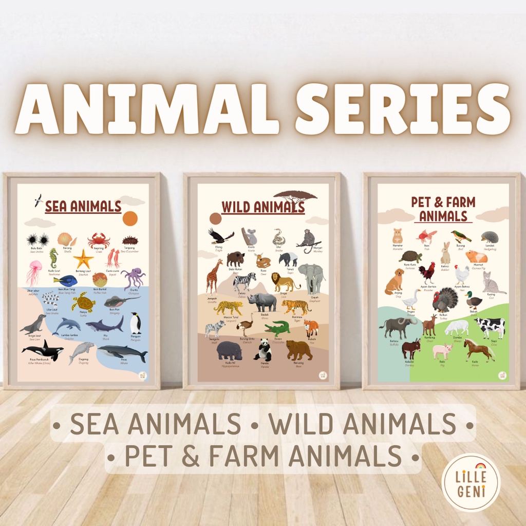 Jual (LGN) ANIMAL SERIES (Hewan Liar, Laut, Peliharaan&Ternak) - Wipe ...