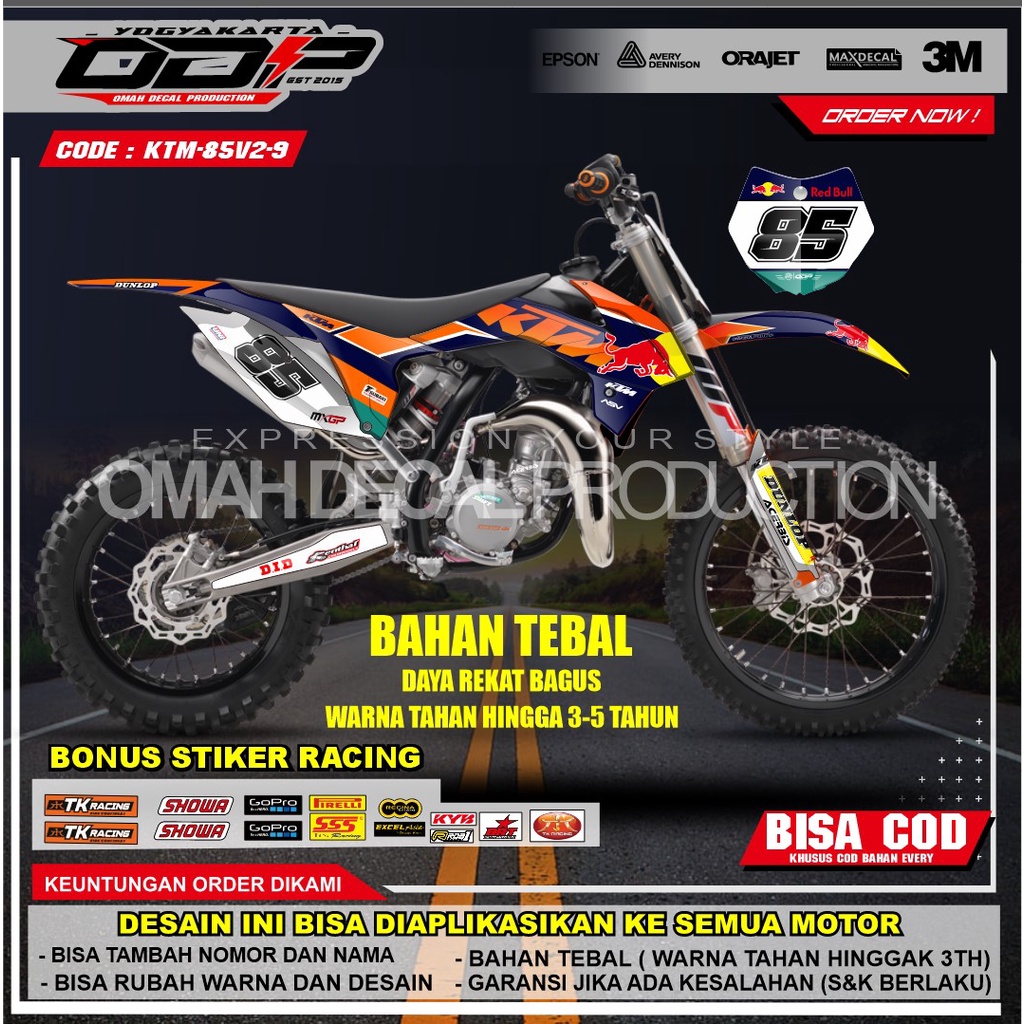 Jual DECAL KTM 250 FULL BODY DEKAL BODY SET KTM 85 NEW STICKER MOTOR ...