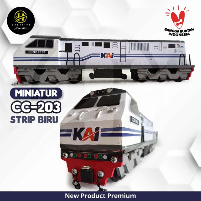 Jual Miniature Lokomotif CC 203 White Blue | Shopee Indonesia