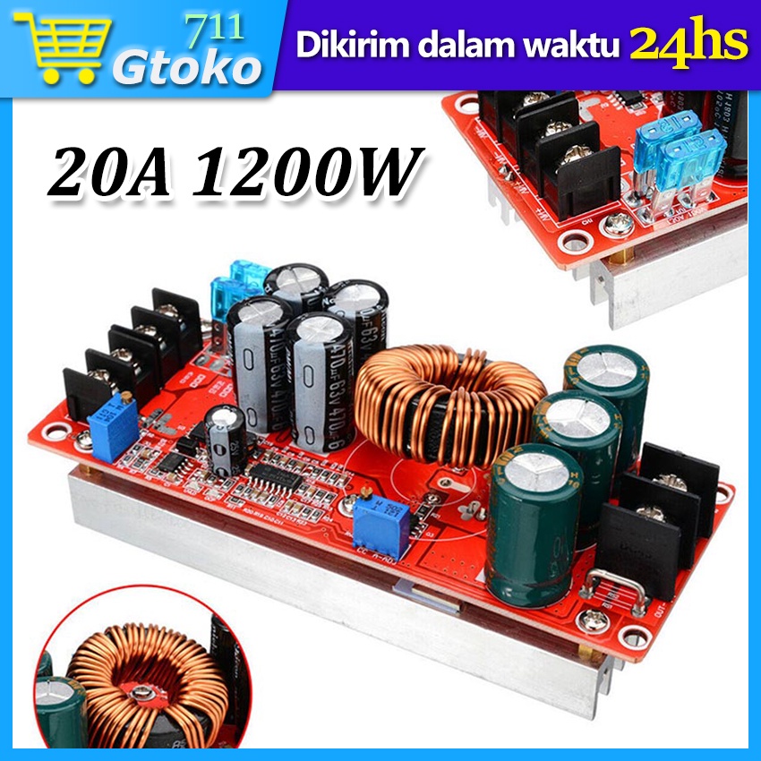 Jual DC To DC Step Up Konverter Boost 20A 1200W Adjustable Converter ...