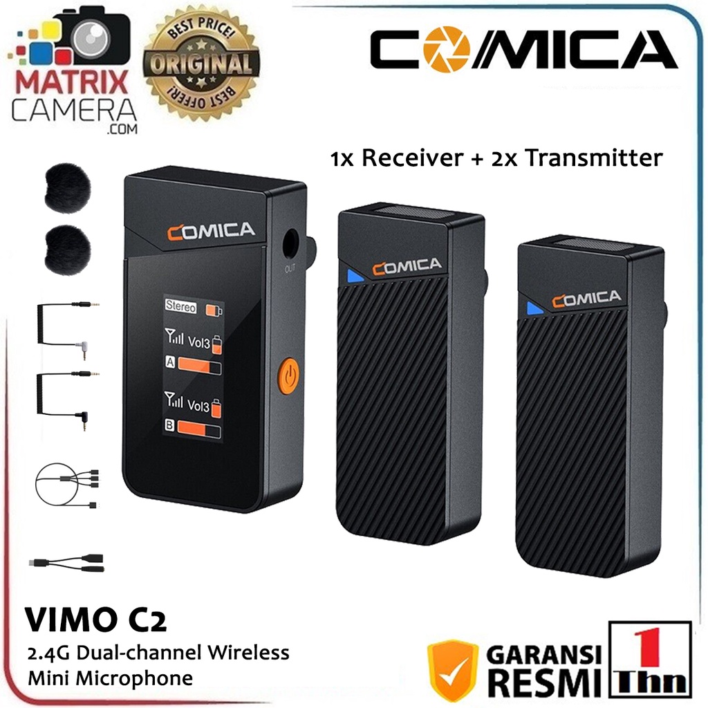 Jual COMICA VIMO C2 2.4Ghz Dual Channel Mini Wireless Microphone ...