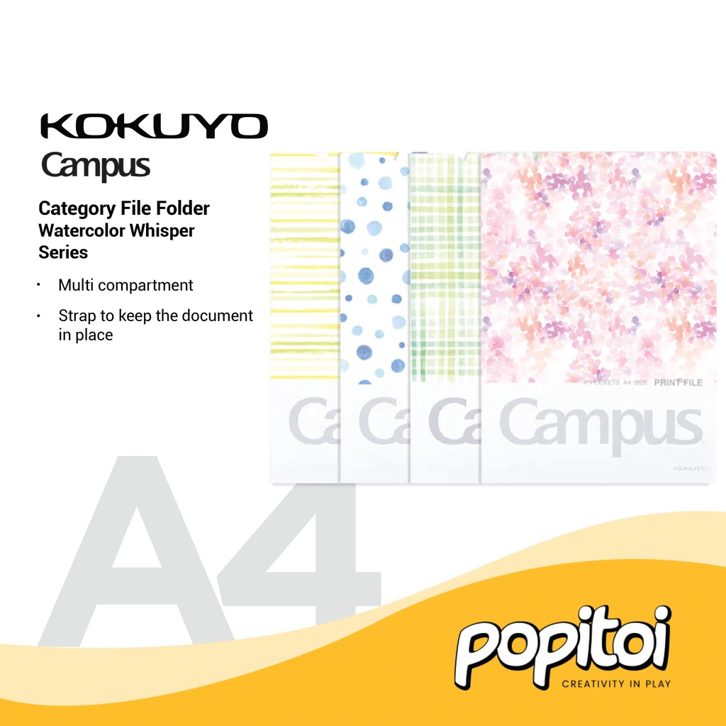 Jual Kokuyo Campus Category File Folder Watercolor Whisper Series A4 A3 ...