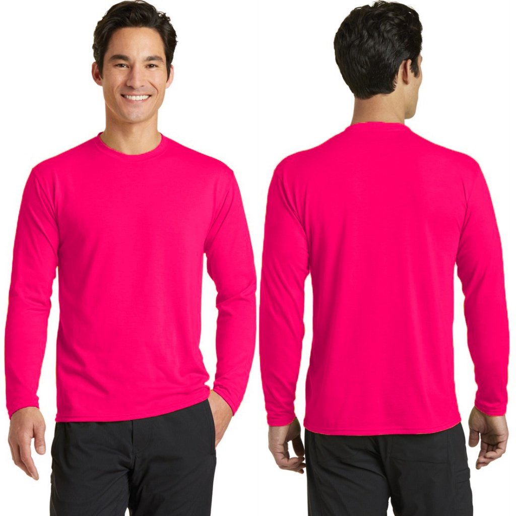 Jual Baju Kaos Lengan Panjang Warna Pink Fanta Polos O Neck Unisex ...