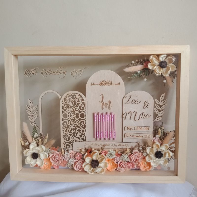 Jual mahar pernikahan frame pigura akrilik kayu pajangan dinding ...
