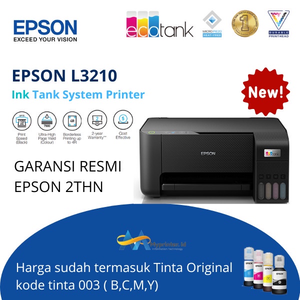 Jual Epson Ecotank L3210 A4 All-In-One Ink Tank Printer | Shopee Indonesia