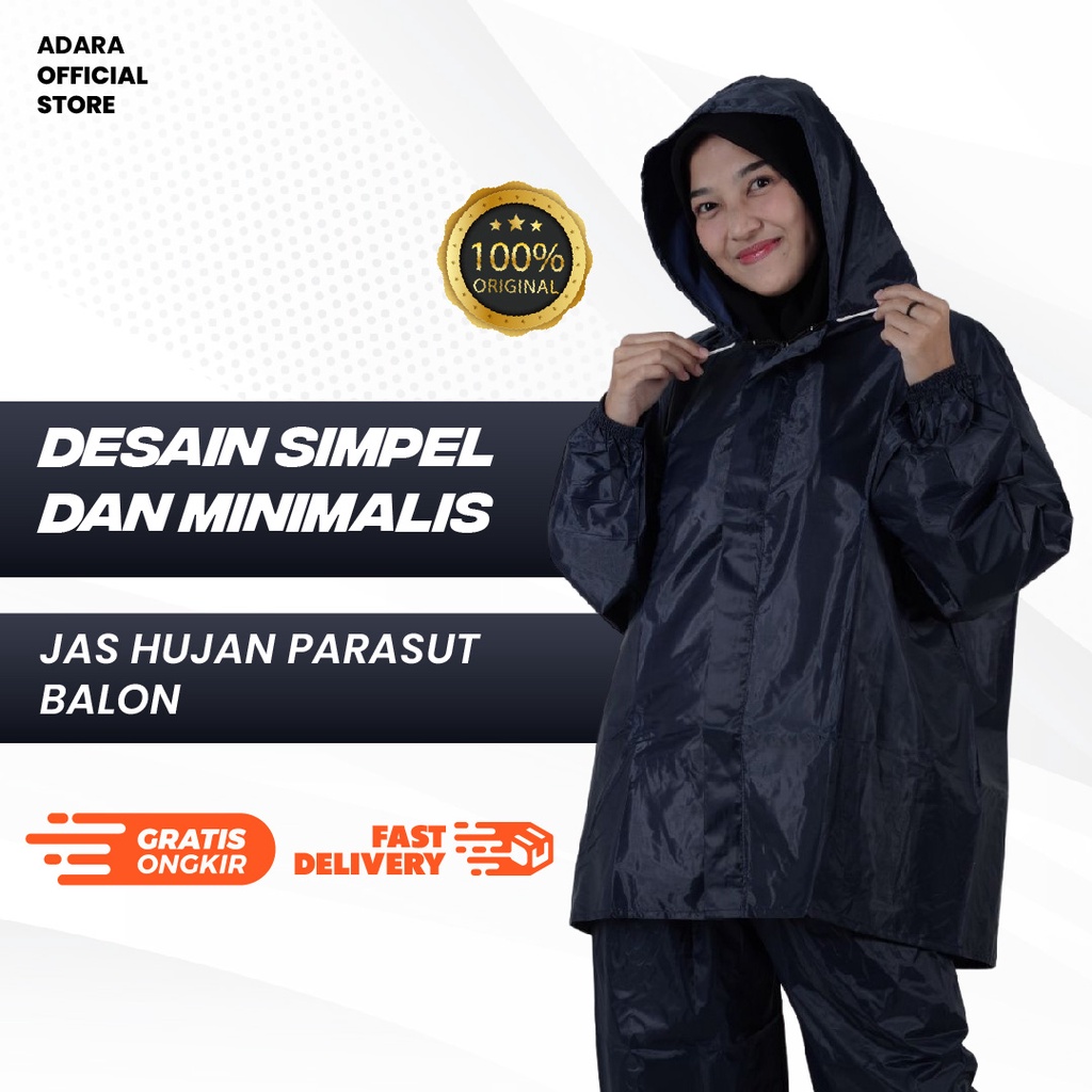 Jual Jas Hujan Parasut Lengan Balon Raincoat Unisex Waterproof Design ...