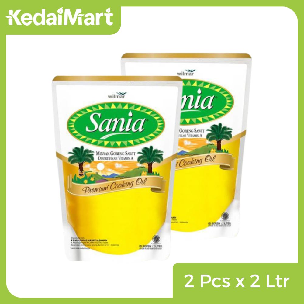 Jual Sania Minyak Goreng Sawit Premium Cooking Oil Pouch 2 L x 2 Pcs ...