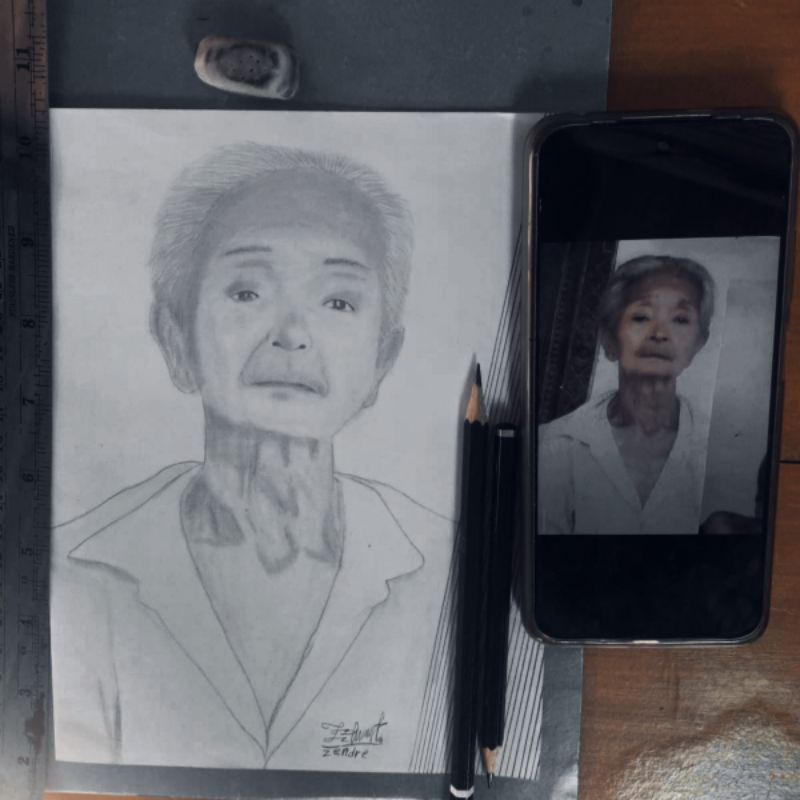 Jual jasa sketsa wajah A4, sketsa pensil wajah custom jasa sketch wajah ...
