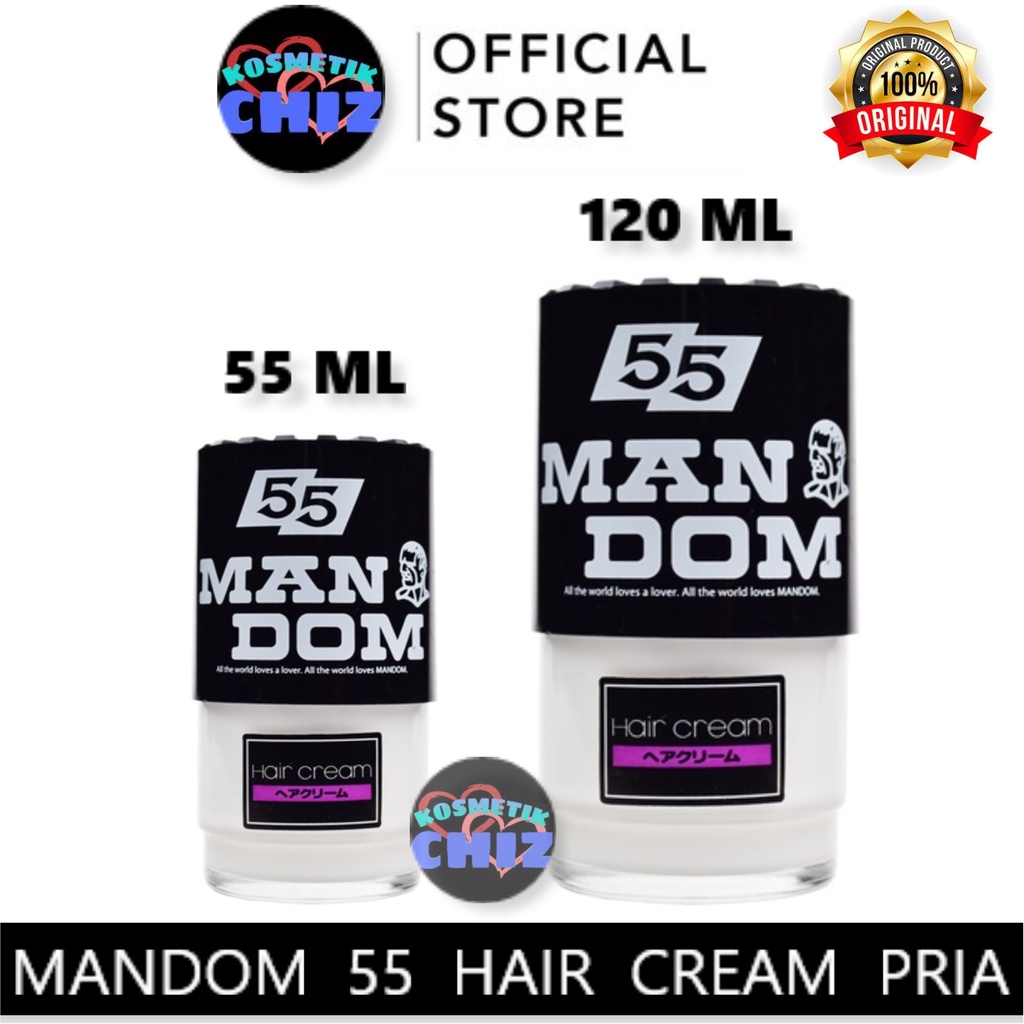 Jual MANDOM 55 HAIR CREAM 55 ML / 120 ML - BOTOL KACA - MINYAK RAMBUT PRIA KLASIK CLASSIC ...