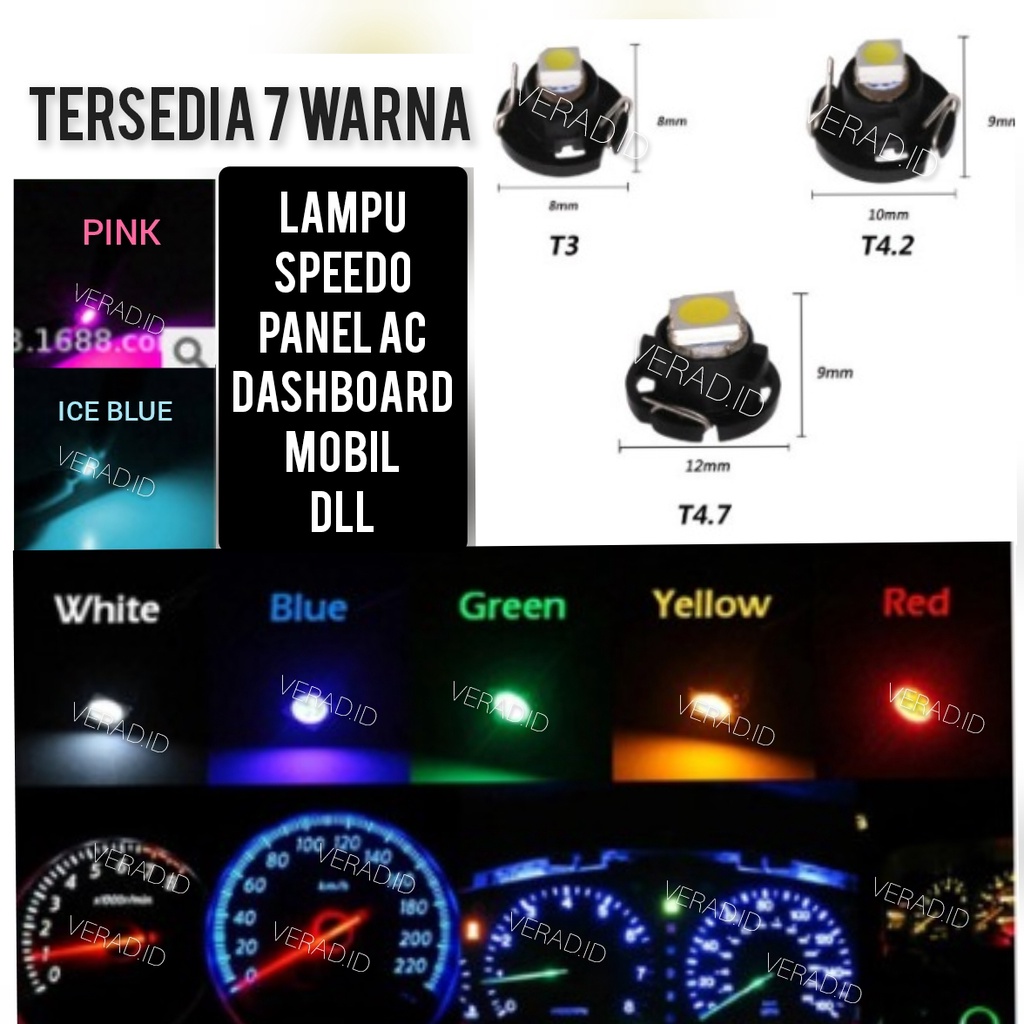 Jual LED LAMPU DASHBOARD SPEEDOMETER PANEL MOBIL T3 T4.2 T4.7 EXTRA ...