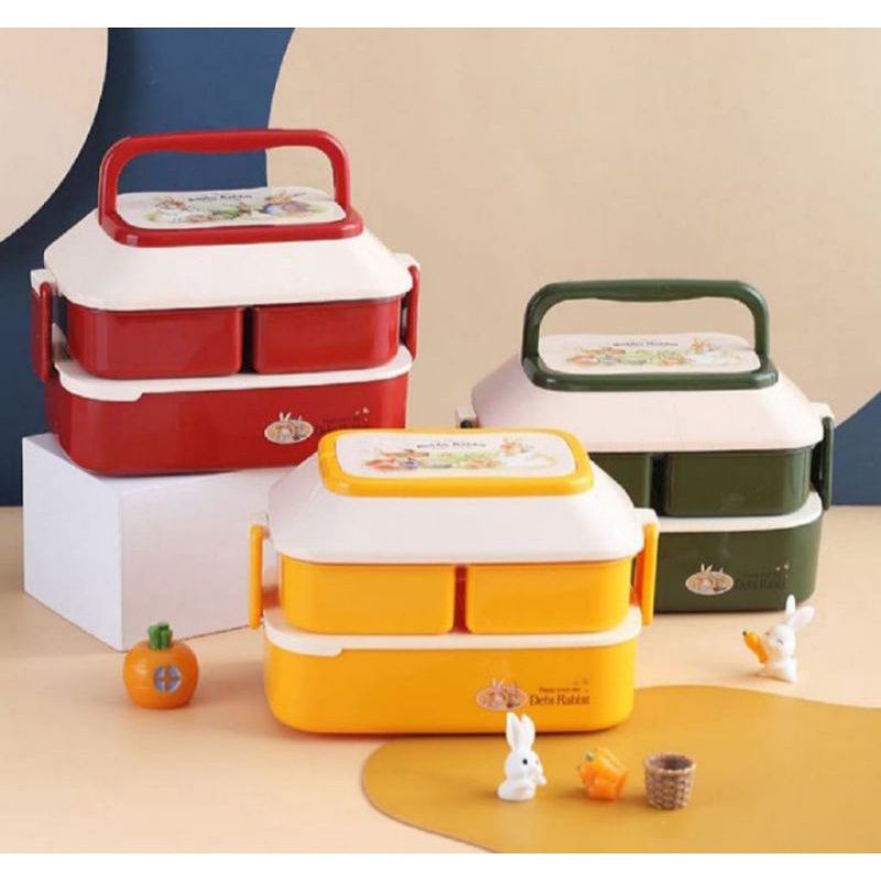 Jual KOTAK BEKAL 2 SUSUN / KOTAK BEKAL MODEL RANTANG / KOTAK BEKAL LUCU ...