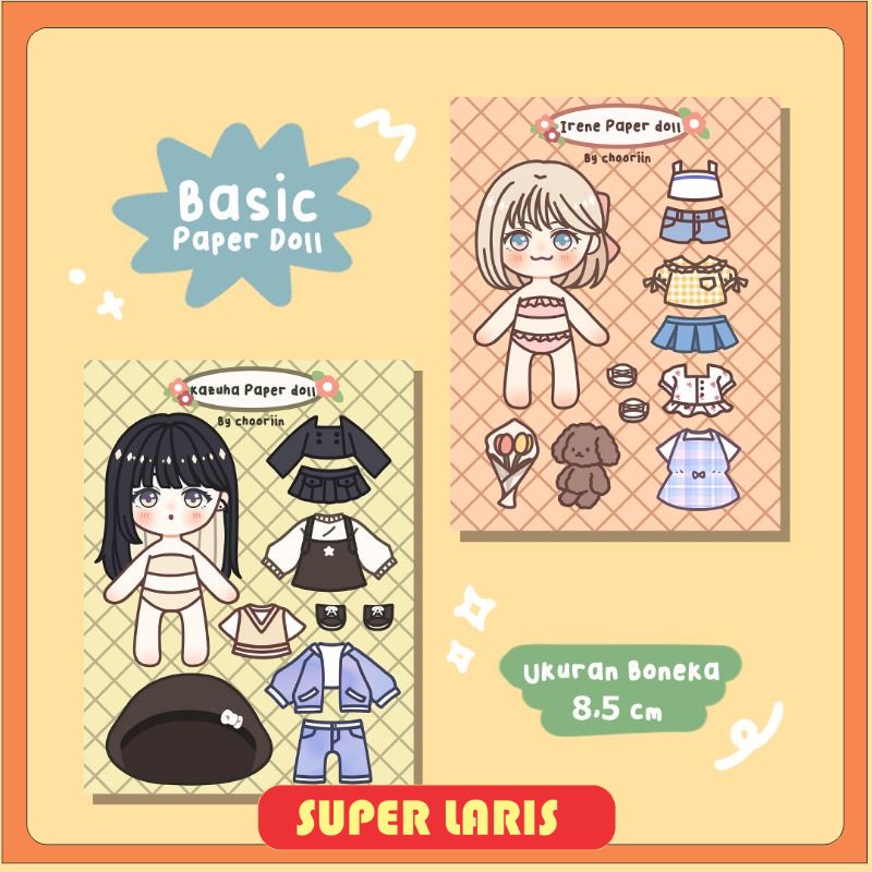 Jual Terbaru [ Female Basic Paper Doll ] Mainan Jadul Bongkar Pasang BP ...