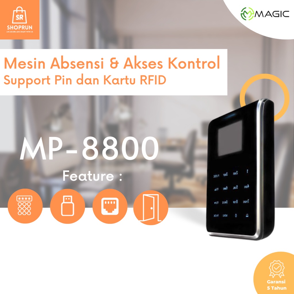 Jual Mesin Akses Kontrol Magic MS8800 Support Kartu RFID & PIN | Shopee ...
