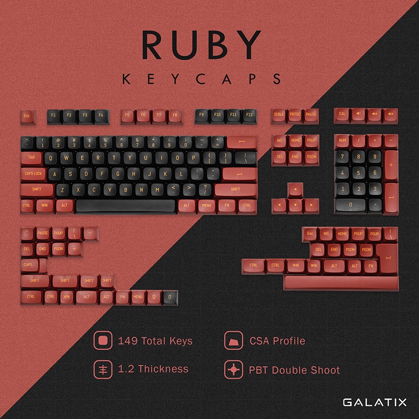 Jual Keycaps Ruby CSA Profile Double Shoot PBT Keycap | Shopee Indonesia