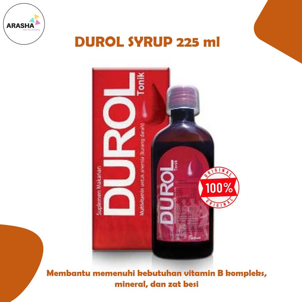 Jual DUROL TONIK SIRUP 225 ML Suplemen Vitamin & Mineral/Anemia/Kurang Darah/Zat Besi | Shopee ...