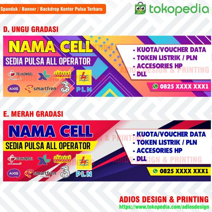 Jual [ COD ] Spanduk Banner Konter Pulsa / Celluler Berbagai Ukuran Warna Gradasi | Shopee Indonesia