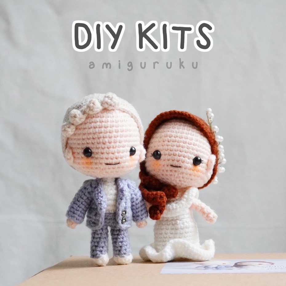 Jual Paket Rajut DIY Kits Boneka Rajut Amigurumi Pengantin - Wedding ...