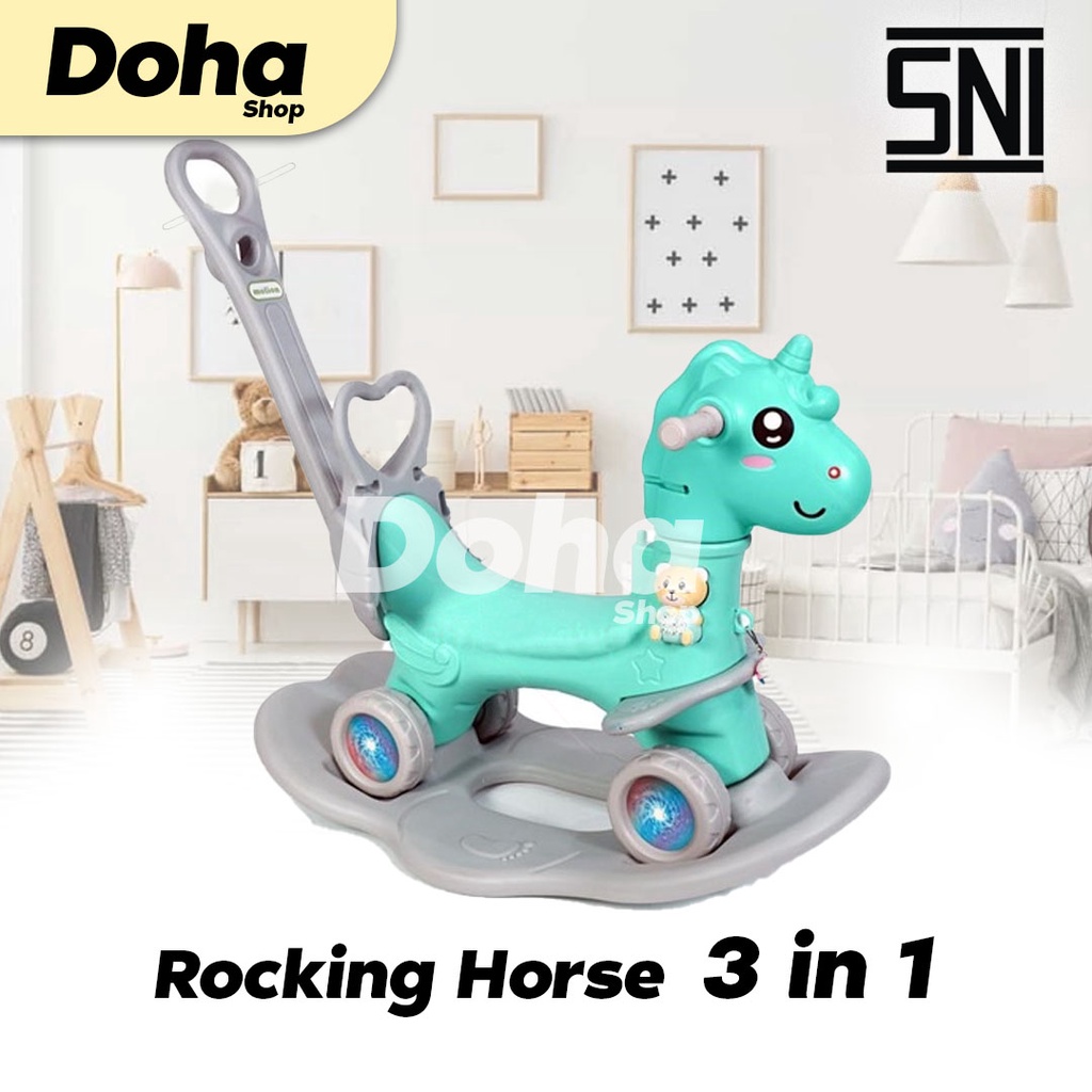 Jual DOHA SHOP - Mainan Kuda Kudaan 3in1 Rocking Horse Jungkat Jungkit ...